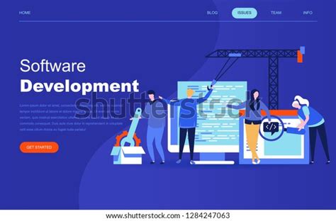 Modern Flat Design Concept Software Development Stock Vector Royalty