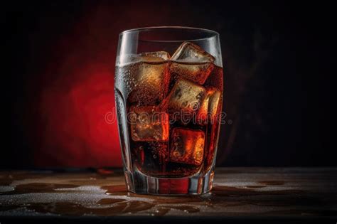 Ai Generated Illustration Of A Soda With Ice Cubes In A Glass Stock