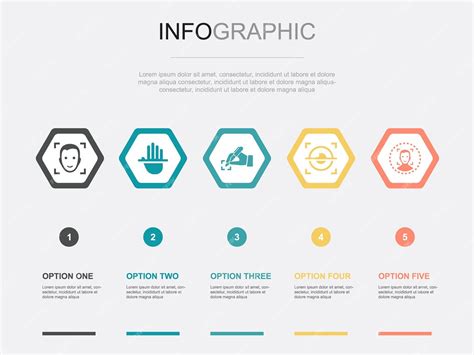 Premium Vector Biometrics Authentication Icons Infographic Design Template Creative Concept