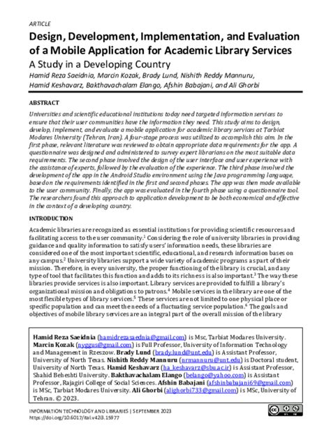 Pdf Design Development Implementation And Evaluation Of A Mobile Application For Academic