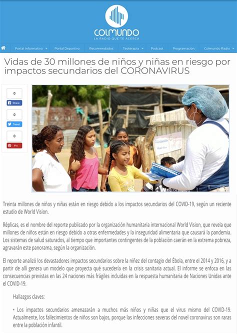 Vidas De 30 Millones De Niños Y Niñas En Riesgo Por Impactos