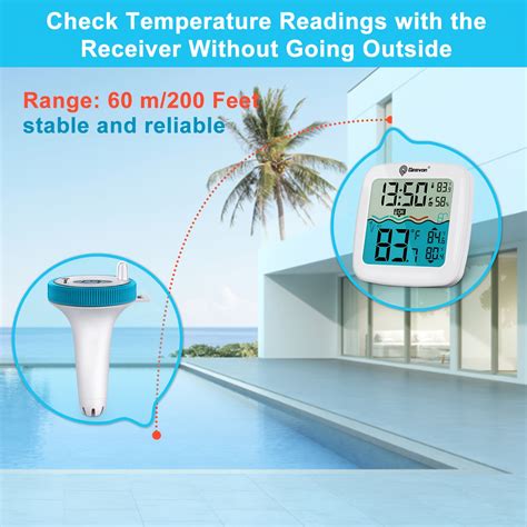 Wireless Floating Pool Thermometer With Indoor Humidity Monitor Shyloe
