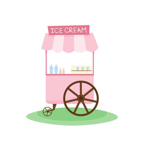 Ice Cream Cart On A White Background Ice Cream Stand 5505284 Vector