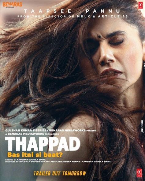Taapsee Pannu Thappad Poster Director Anubhav Sinha Photo Picture
