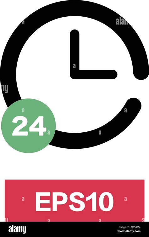 24 Hour Clock Icon 24 Hour Business Editable Vectors Eps10 Stock