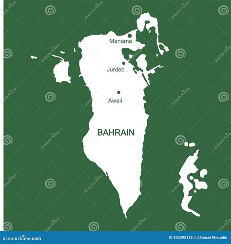Bahrain Country Map Stock Vector Illustration Of Business 303395125