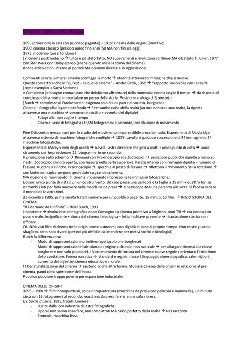 Storia E Critica Del Cinema Corso Di Mauro Giori Docsity