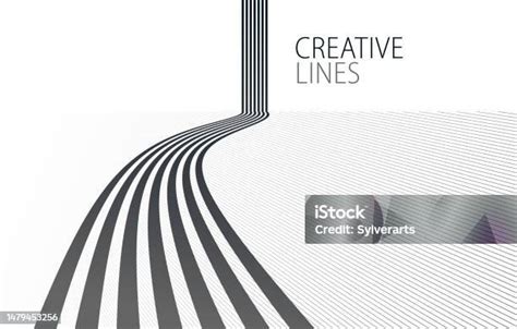 원근 추상 벡터 배경의 3d 흑백 선 선형 원근 일러스트 레이션 아트 수평선으로 가는 길 도로에 대한 스톡 벡터 아트 및 기타 이미지 Istock