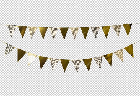 Premium Psd Set Of Paper Party Flags Cutout Psd File