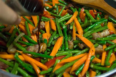Ginisang Sitaw Sauteed Long Beans With Pork Russian Filipino Kitchen