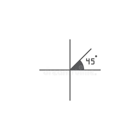45 Degrees Angle Vector Icon Formula Isolated On White Background Stock