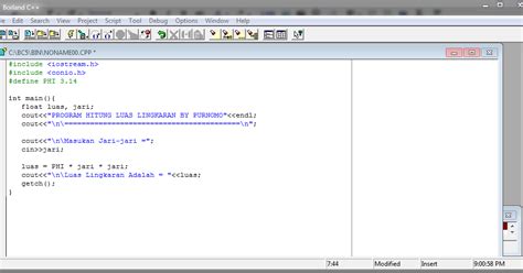 Hitung Luas Lingkaran C ~ Purnomo Developer