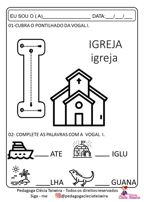 Atividades vogais educação infantil Clécia Teixeira