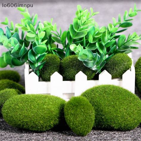 Jual [persediaan] 20 Buah 3 Ukuran Batu Lumut Buatan Batu Hijau Lumut