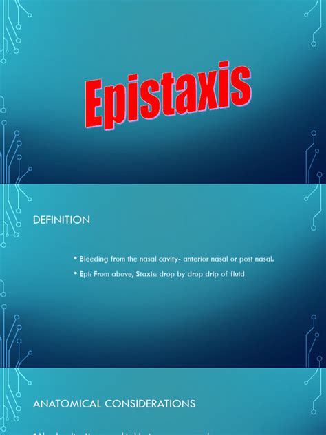 Ent 2 Epistaxis Pdf Human Nose Medical Specialties