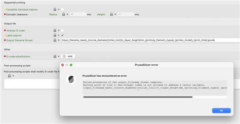 Prusaslicer Has Encountered An Error Filename Format Template