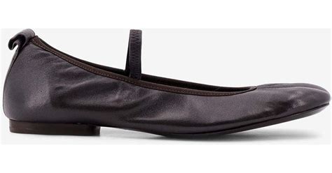 Lemaire Leather Ballet Flats In White Lyst