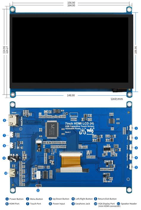 Waveshare 7inch Hdmi Lcd H 1024×600 7 Inch Display Touch Screen Waveshare 7 Inch Hdmi Lcd
