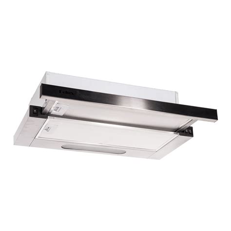 Абсорбатор за вграждане Delux 550м3 ч абсорбираща мощност 1 мотор 60 Cм Inox против отпечатъци