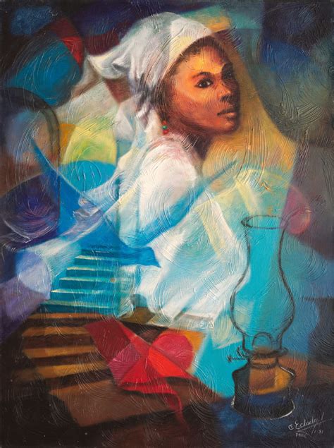 Etzer Charles Haitian 1945 2021 30x24 Bird Of Passage 1981 Acryli