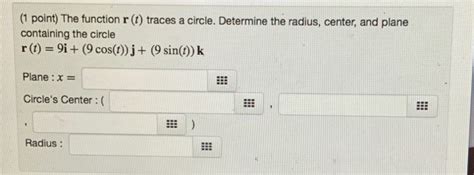 Solved 1 Point The Function R Traces A Circle
