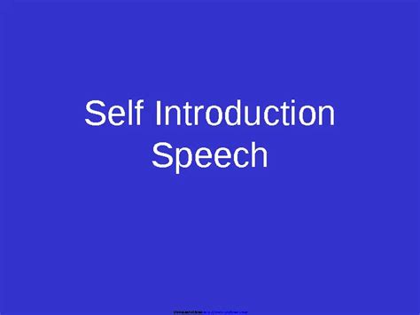 Self Introduction Speech Pdfsimpli