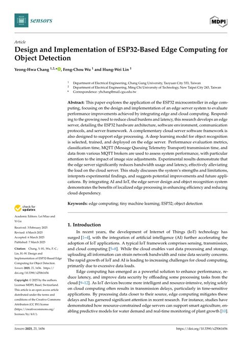 Pdf Design And Implementation Of Esp32 Based Edge Computing For