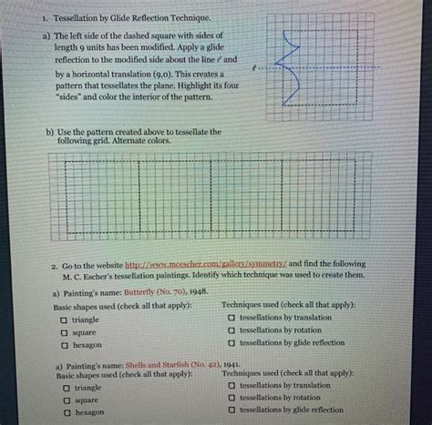 1 Tessellation By Glide Reflection Technique A The