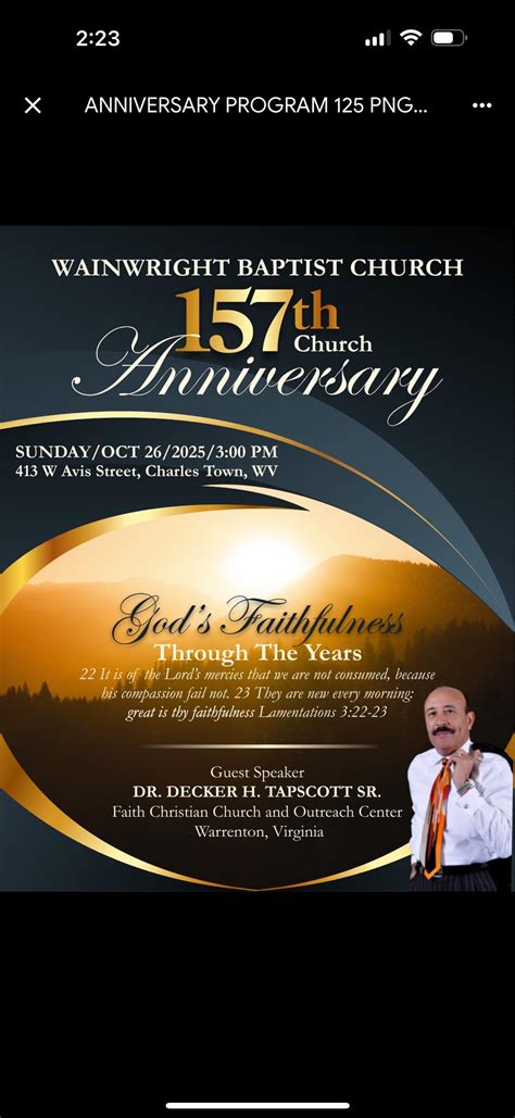 Wainwright We Are Excited To Celebrate Our 157th Church Anniversary On Sunday October 26th At