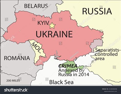 Russiaukraine Conflict Explained Four Maps Russia Stock Vector Royalty