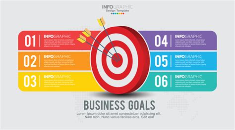 Target With Six Steps To Your Goal Infographic Template For Web