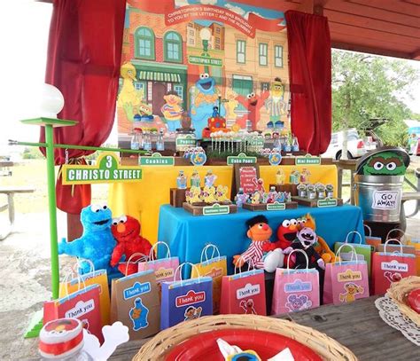 Karas Party Ideas Rustic Whimsical Sesame Street Birthday Party Kara