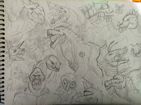 Kaiju Sketches By Arandomdino On Deviantart
