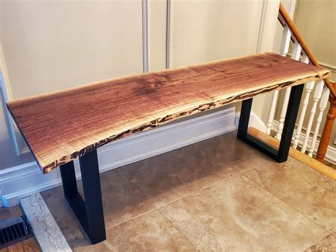 Live Edge Black Walnut Bench Woodify Canada
