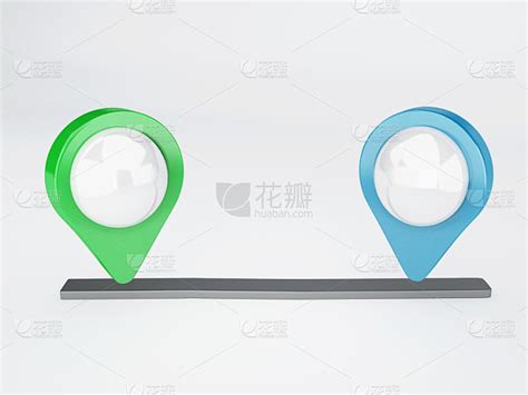 3 d地图指针。旅游和导航概念