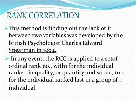 Rank Correlation