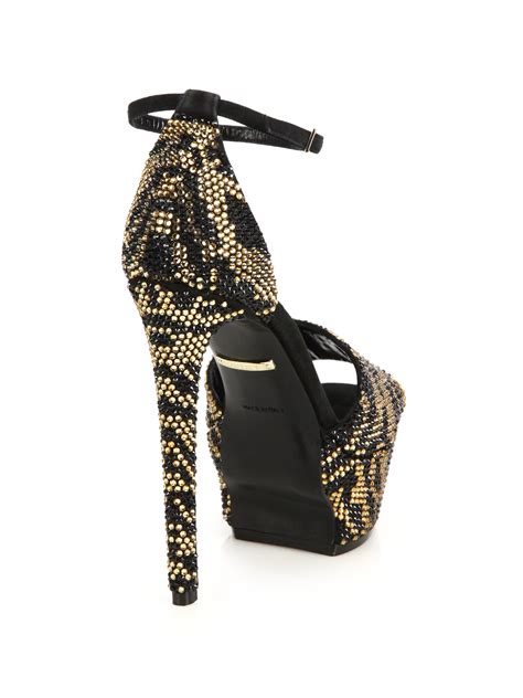 Lyst Roberto Cavalli Swarovski Crystal Embellished Platform Sandals