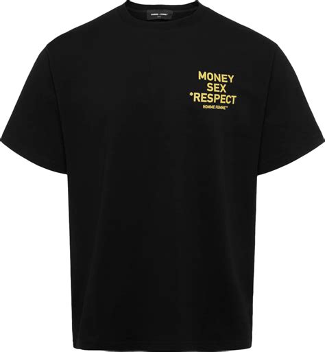 Homme Femme Black Money Sex Respect T Shirt Inc Style