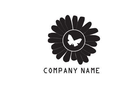 Flower And Butterfly Vector Logo Design Template