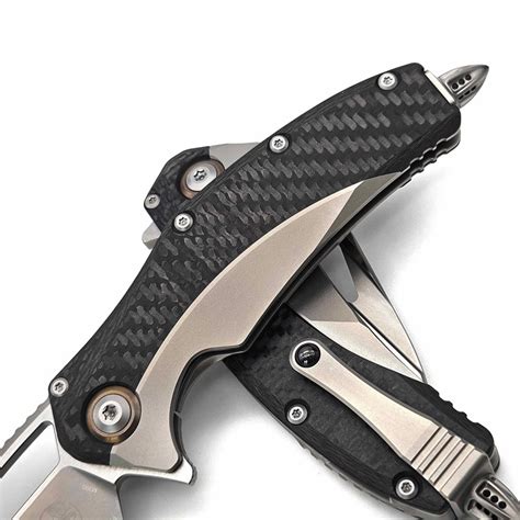 Microtech Matrix Carbon Fiber Handle Titanium Inlay Bead Blast Full