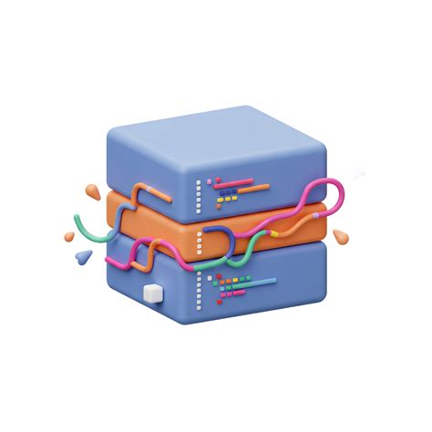A Colorful 3d Rendering Of A Server Stack With Stylized Cables And
