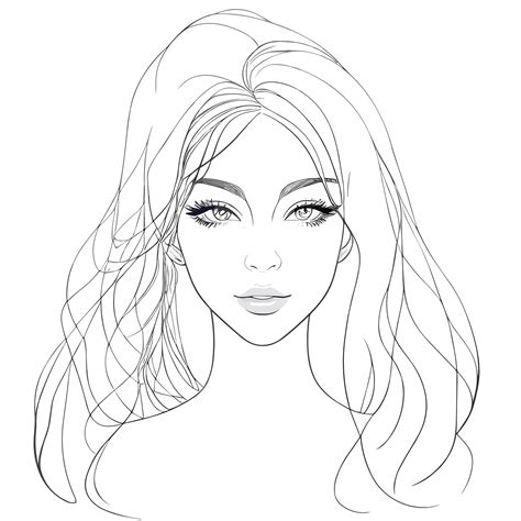 Premium Vector A Woman With Long Hair And Blue Eyes
