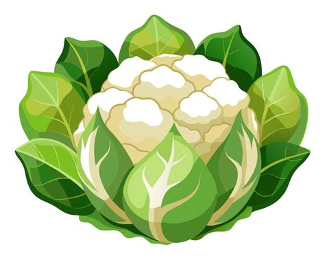 Cauliflower Vector Illustration On White Background Premium Ai