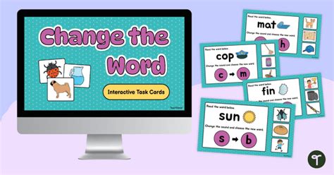 Phoneme Manipulation Interactive Task Cards Teach Starter