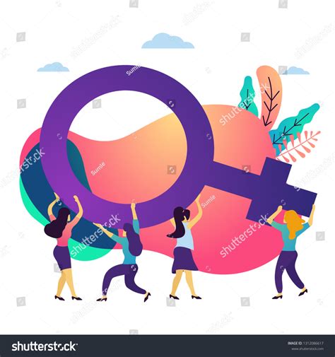 Womens Power Vector Illustration Concept Holding Stock Vector Royalty