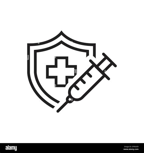 Símbolo De Jeringa Médica Vectorial Con Icono De Vacuna Médica Para