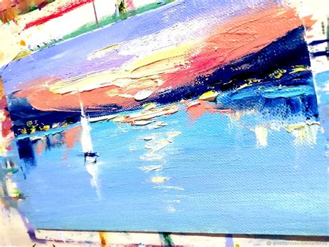 Картина Морской пейзаж Рассвет маслом купить на Ярмарке Мастеров Qbxt2ru Картины Москва