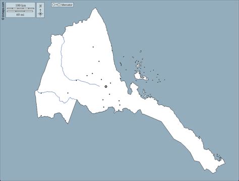 Eritrea Free Map Free Blank Map Free Outline Map Free Base Map Outline Hydrography Main Cities