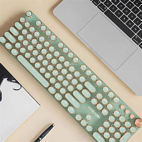 Retro Typewriter Wired Keyboard And Mouse Set 2s Matcha Green The Pnk Stuff