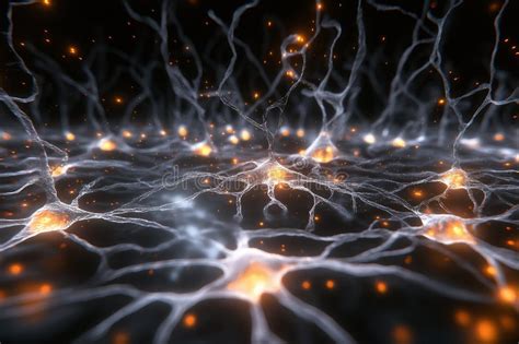 Glowing Neural Network With Active Neurons Stock Illustration Illustration Of Brain